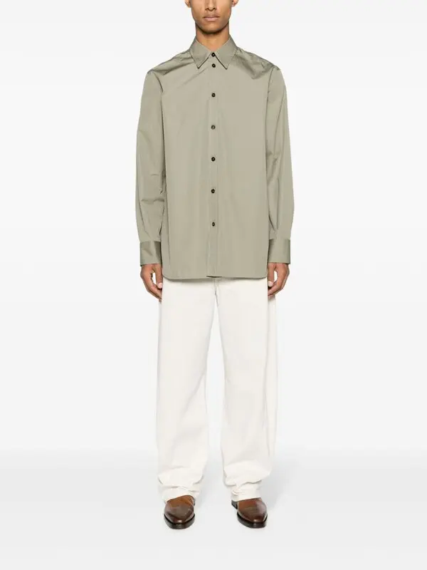 JIL SANDER Long-sleeve Cotton Shirt - Green