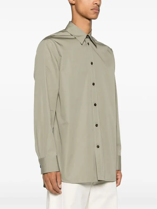JIL SANDER Long-sleeve Cotton Shirt - Green