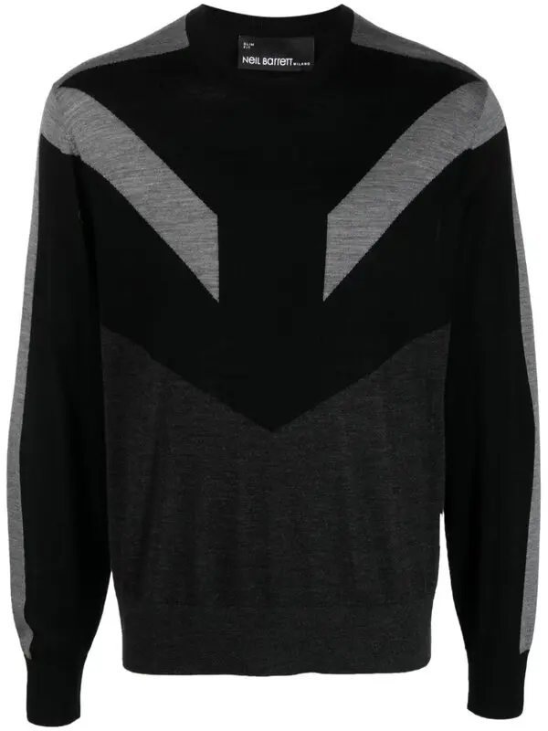 Neil Barrett Colour-block Fine-knit Jumper