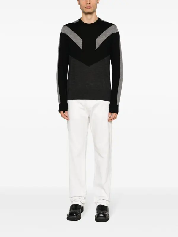 Neil Barrett Colour-block Fine-knit Jumper