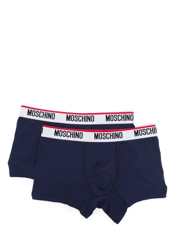 Moschino Logo-waistband Boxer Pack - Blue