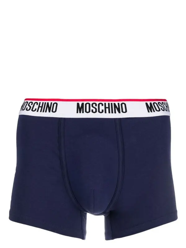 Moschino Logo-waistband Boxer Pack - Blue