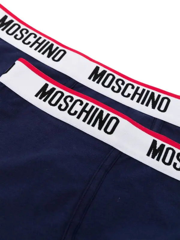 Moschino Logo-waistband Boxer Pack - Blue