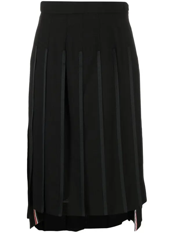 Thom Browne High-waisted Pleated Skirt - Black