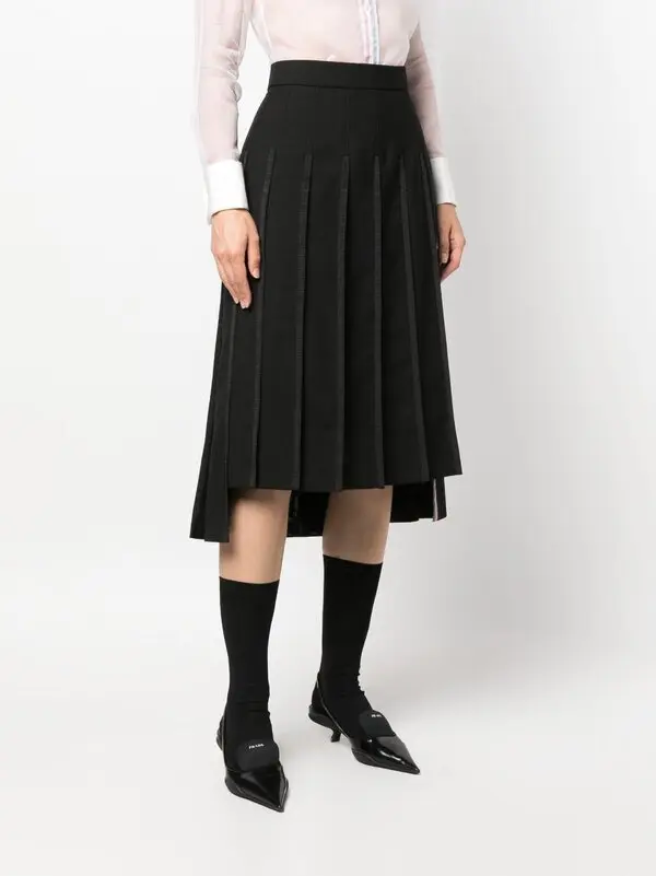 Thom Browne High-waisted Pleated Skirt - Black