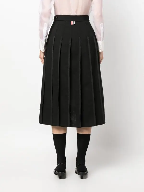 Thom Browne High-waisted Pleated Skirt - Black
