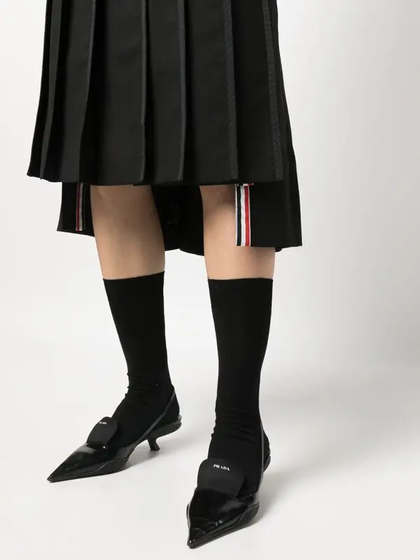Thom Browne High-waisted Pleated Skirt - Black