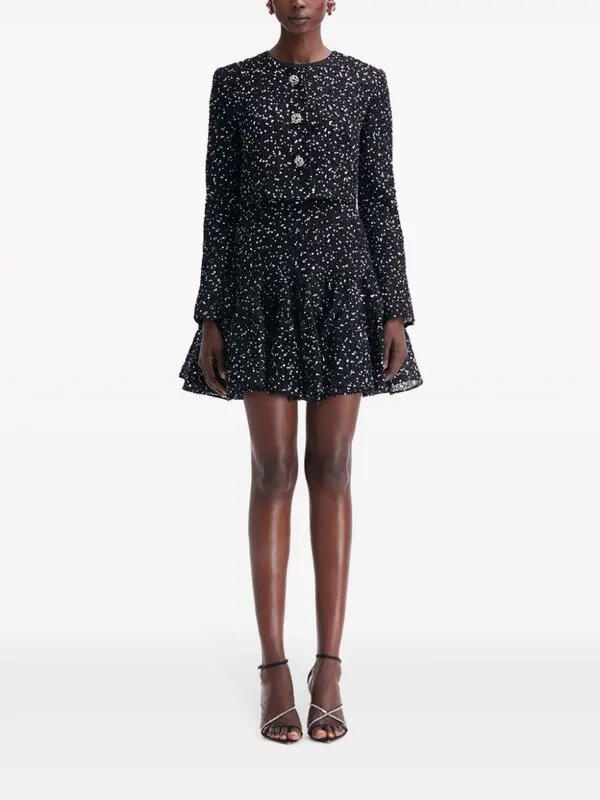 Oscar De La Renta Eyelash Fil-coupé Cropped Jacket