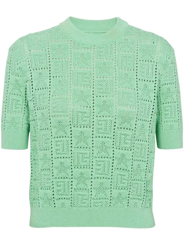 Balmain Monogram Jacquard Knit Top