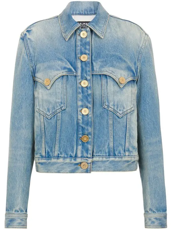 Balmain Stonewashed Denim Jacket - Blue