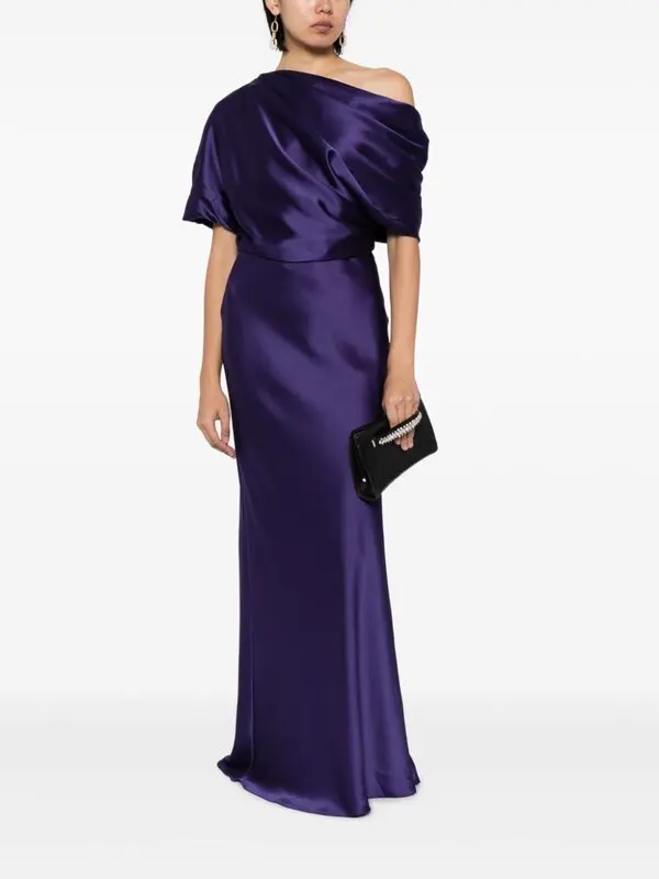 Amsale Off-shoulder Draped-detail Gown