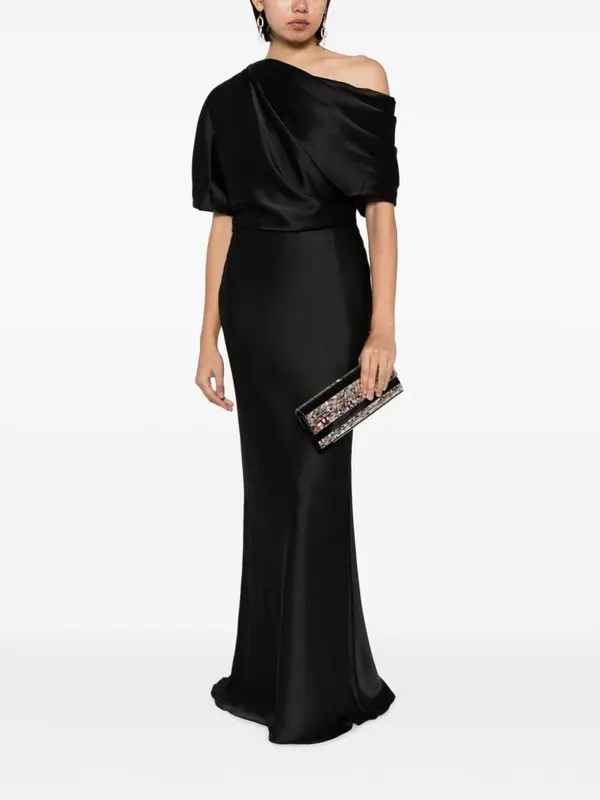 amsale off the shoulder dress One Shoulder Drape Gown  Amsale
