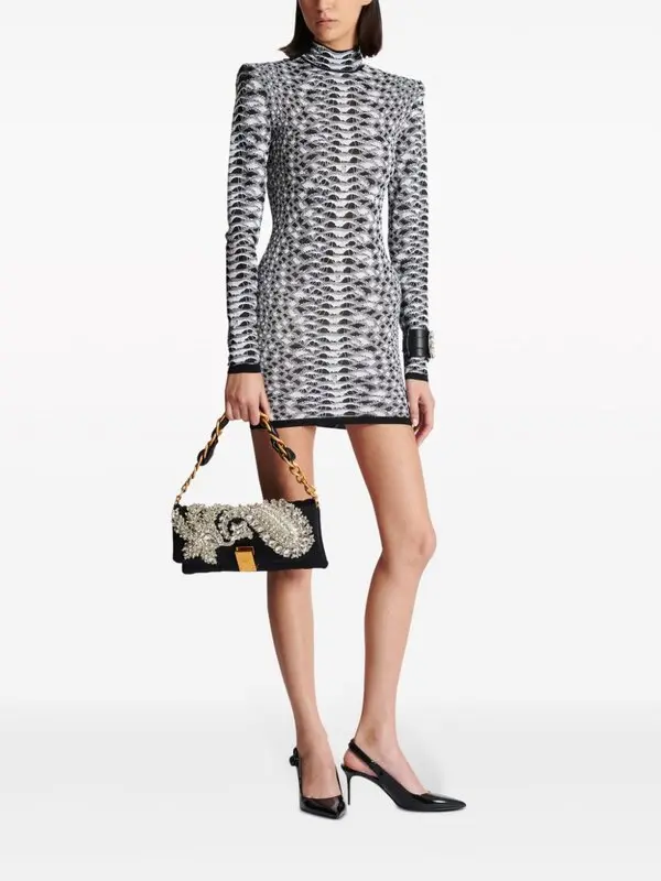 Balmain Python-jacquard Knitted Minidress