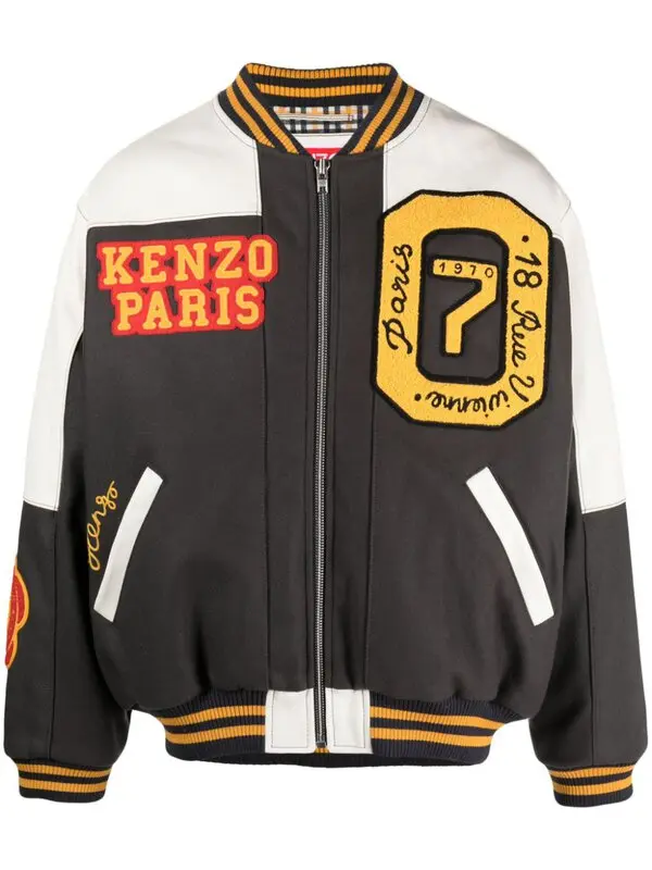 Kenzo Tiger Academy Logo-appliqué Bomber Jacket - Grey