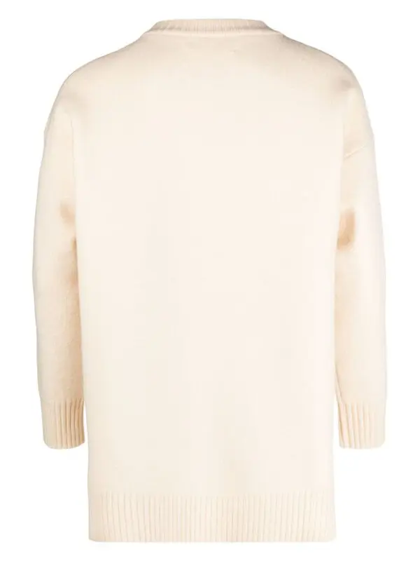 JIL SANDER Logo-print Wool Jumper - Neutrals