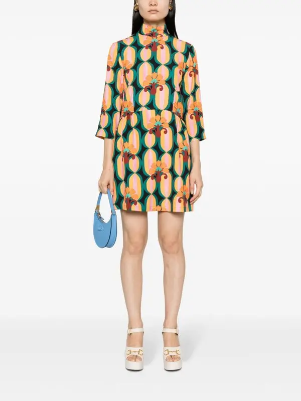 La DoubleJ Juliet Geometric-print Minidress - Blue