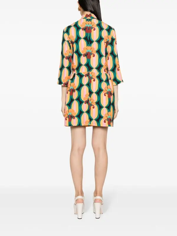La DoubleJ Juliet Geometric-print Minidress - Blue