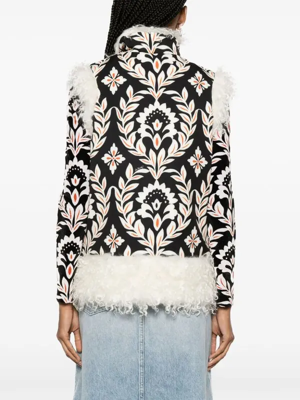 La DoubleJ Floral-print Vest - Black