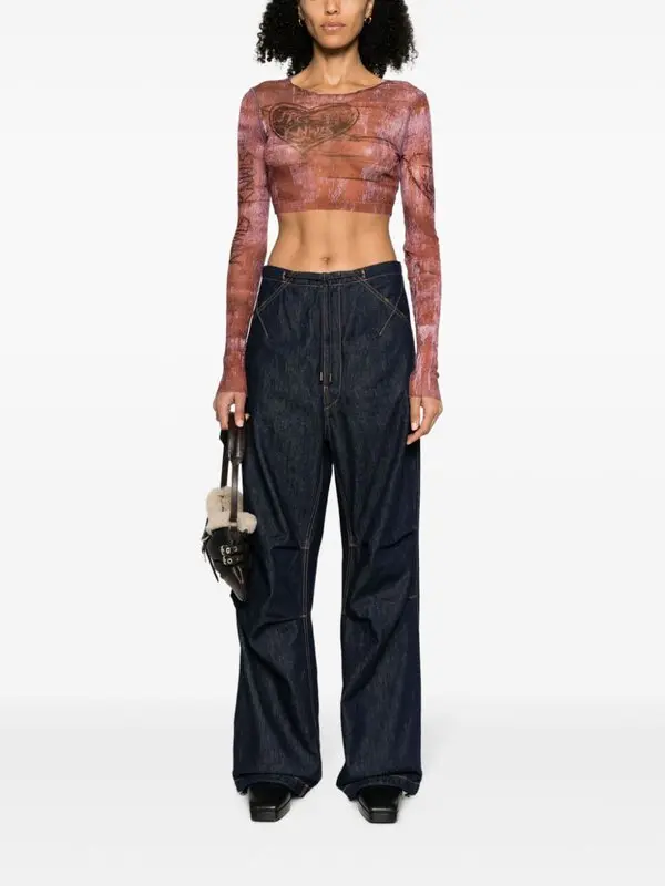 DARKPARK Daisy Contrast-stitching Wide Leg Jeans
