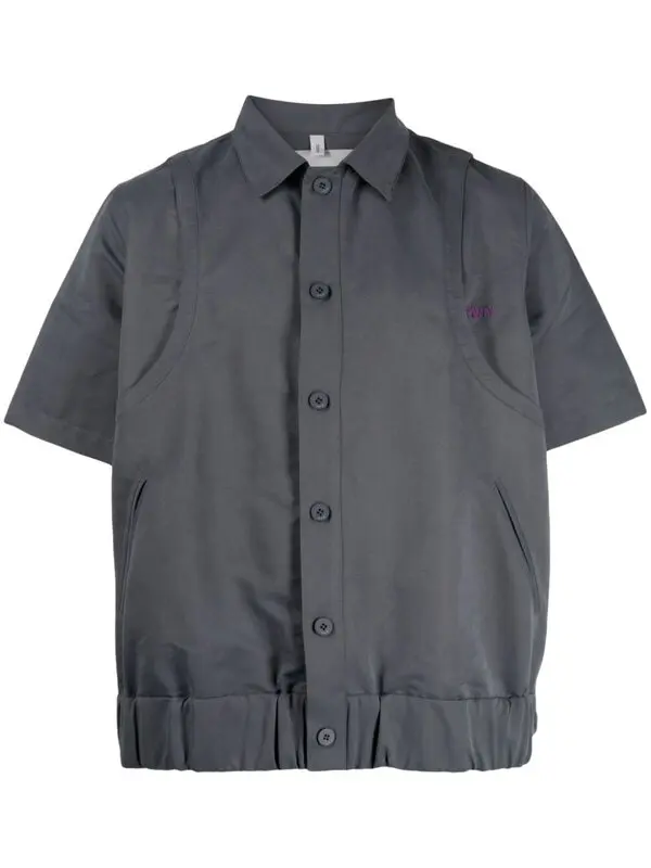 OFF DUTY Panelled Short-sleeve Shirt - Grey