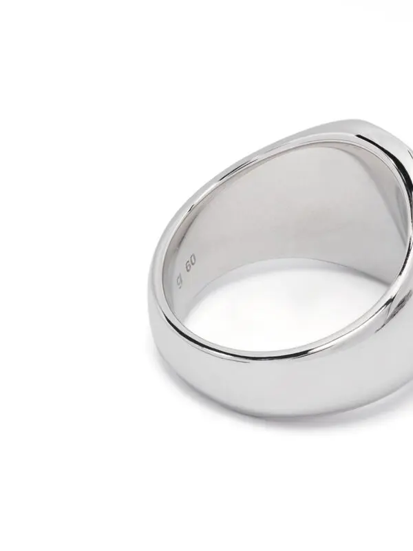 Tom Wood Oval Polished Onyx Ring - Silver
