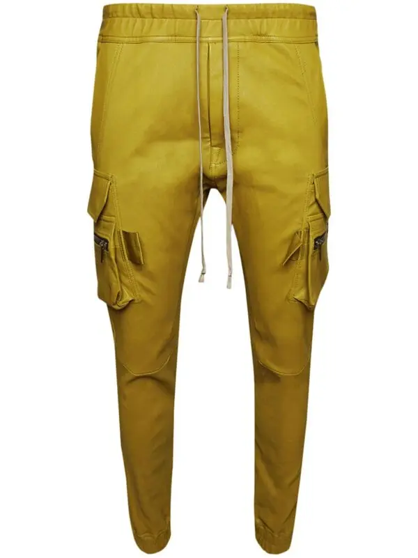 Rick Owens Elasticated Waist Tapered Leather Cargo Trousers