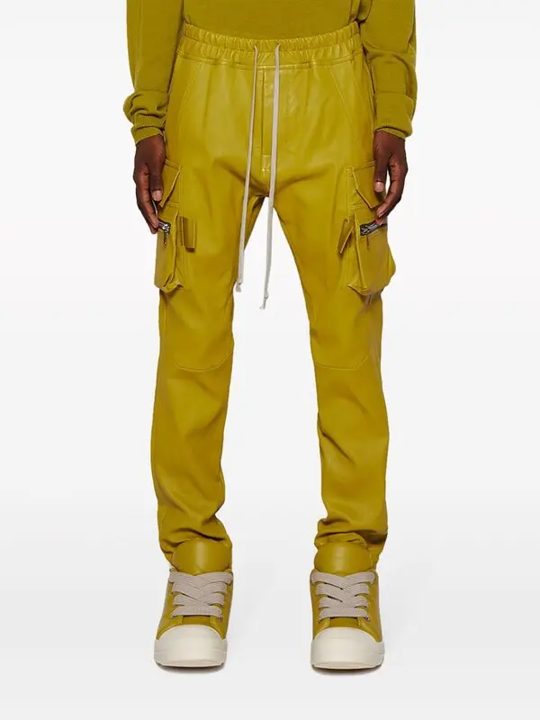 Rick Owens Elasticated Waist Tapered Leather Cargo Trousers