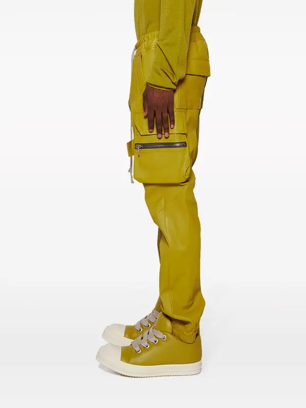 Rick Owens Elasticated Waist Tapered Leather Cargo Trousers
