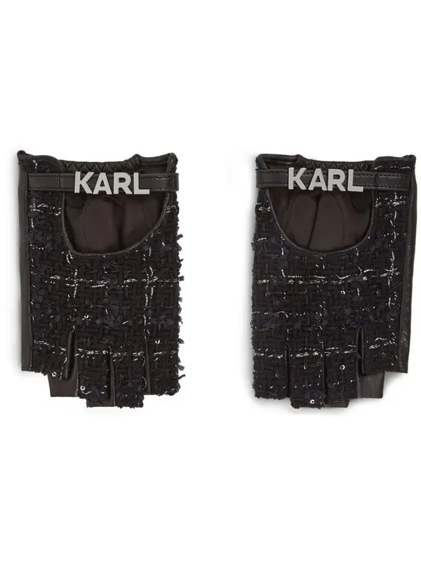 Karl Lagerfeld K/essential Fingerless Gloves - Black