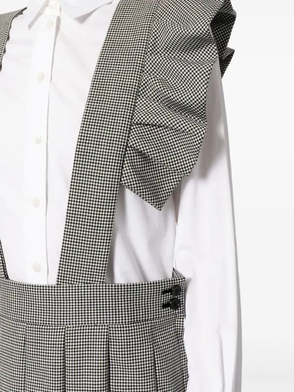Comme Des Garçons Ruffle-detailing Check-pattern Dress