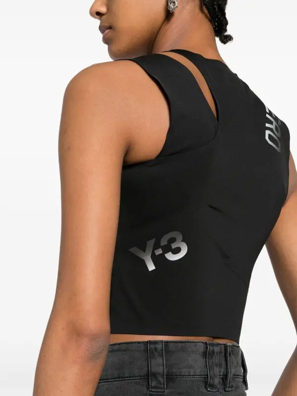 Y3 Logo-print Cropped Tank Top