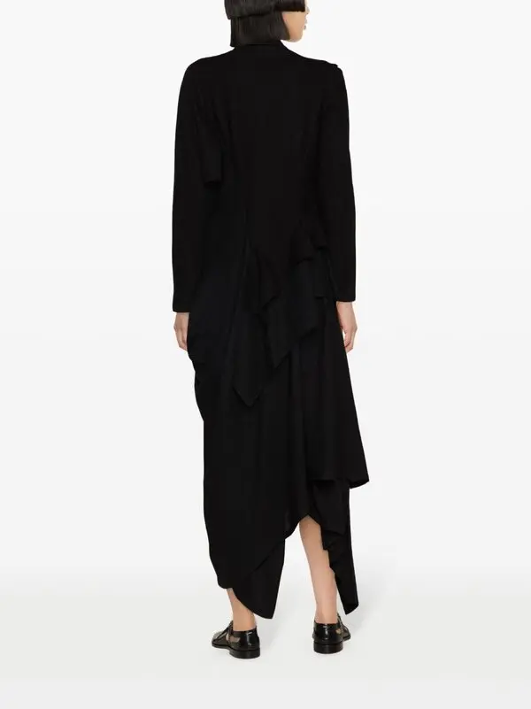 Yohji Yamamoto Ruffle-detail Asymmetric Coat