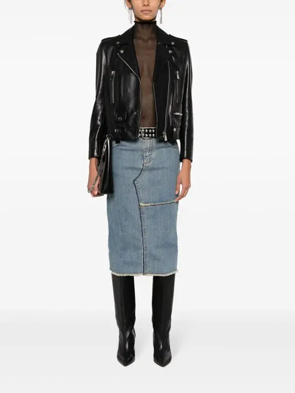 TOM FORD Frayed Pencil Midi Skirt