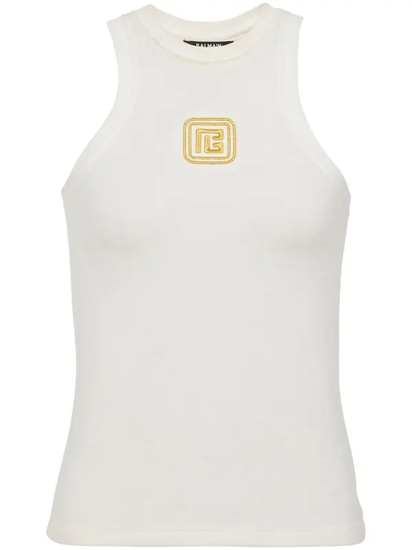 Balmain Logo-embroidered Tank Top