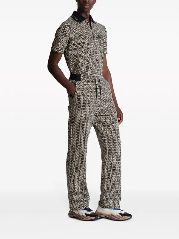 Balmain Monogram-jacquard Drawstring-waistband Track Pants
