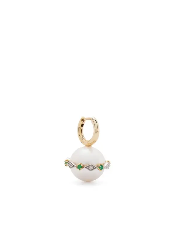 Pascale Monvoisin Chelsea N°4 Pearl And Diamond Earring - White