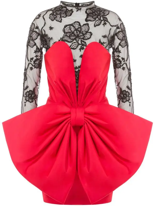 Moschino Punk Couture Bow Detail Minidress - Red