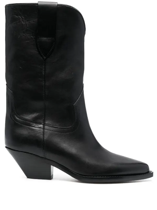 Isabel Marant Étoile Dahope 50mm Leather Cowboy Boots - Black