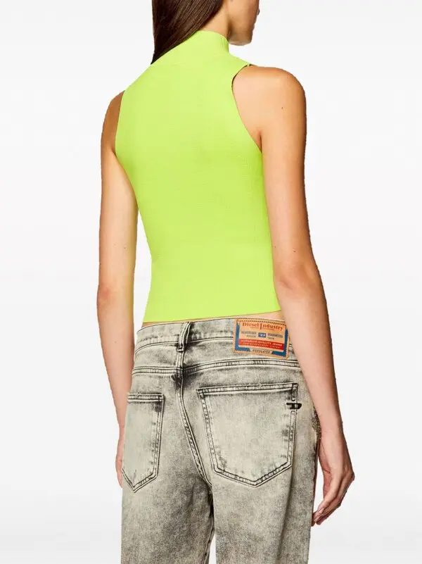 DIESEL® Ribbed Knit Mock Neck Top