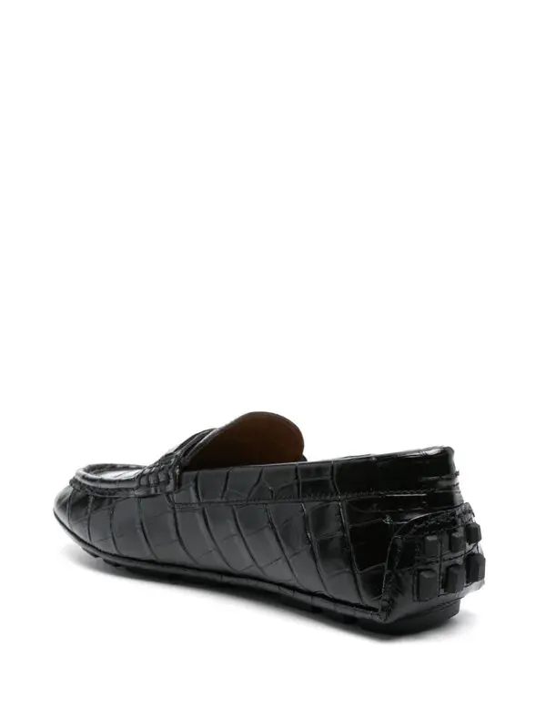 Bally Crocodile-Embossed Leather Loafers In Black - 64% Off  display picture 1