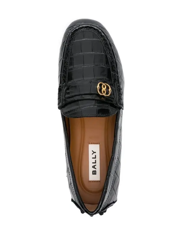Bally Black Herrison Croc Embossed Slip-on Shop Open Box - Bally Black Leory-Croc Embossed Slip-On  main image 4