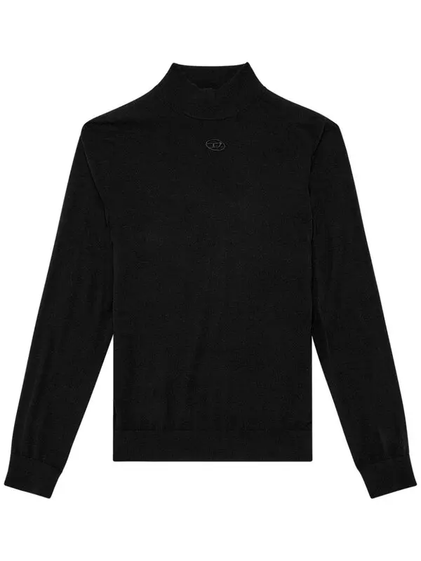 DIESEL® K-gil Logo-embroidered Wool Jumper - Black