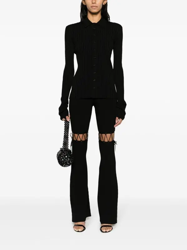 NENSI DOJAKA Straight-point Collar Pleated Top