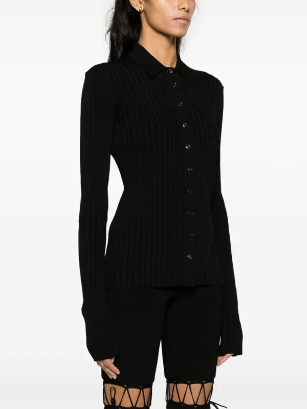 NENSI DOJAKA Straight-point Collar Pleated Top