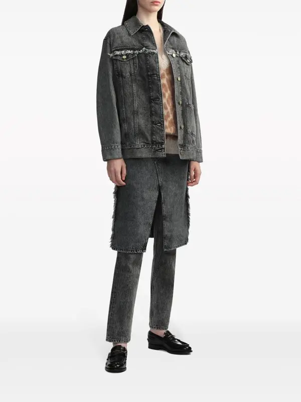 GANNI Frayed-detail Washed Jacket