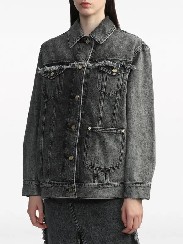 GANNI Frayed-detail Washed Jacket