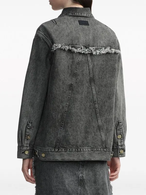 GANNI Frayed-detail Washed Jacket