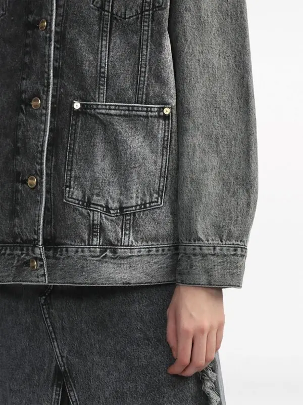 GANNI Frayed-detail Washed Jacket