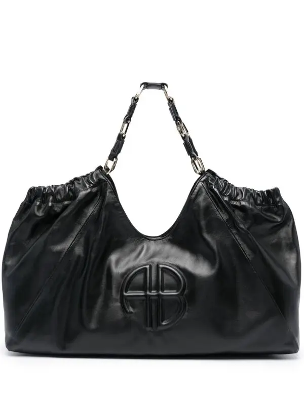 ANINE BING Logo-embossed Leather Tote Bag