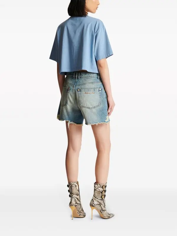 Balmain Mid-rise Denim Shorts